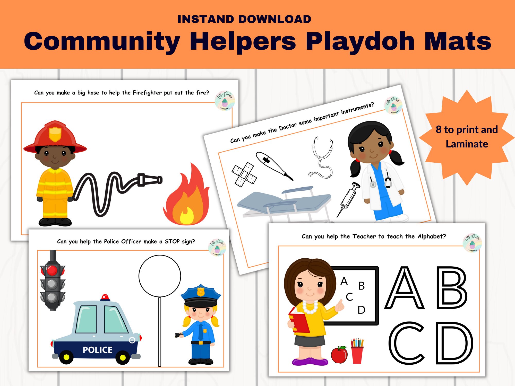 Printable Community Helpers Preschool Activities, Printable Playdough ...