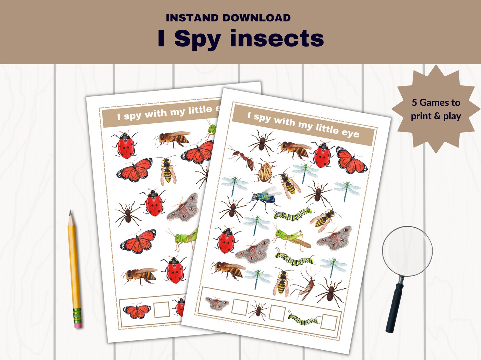 Insect I Spy Game, Preschool Printable Insect Study, Insect ...