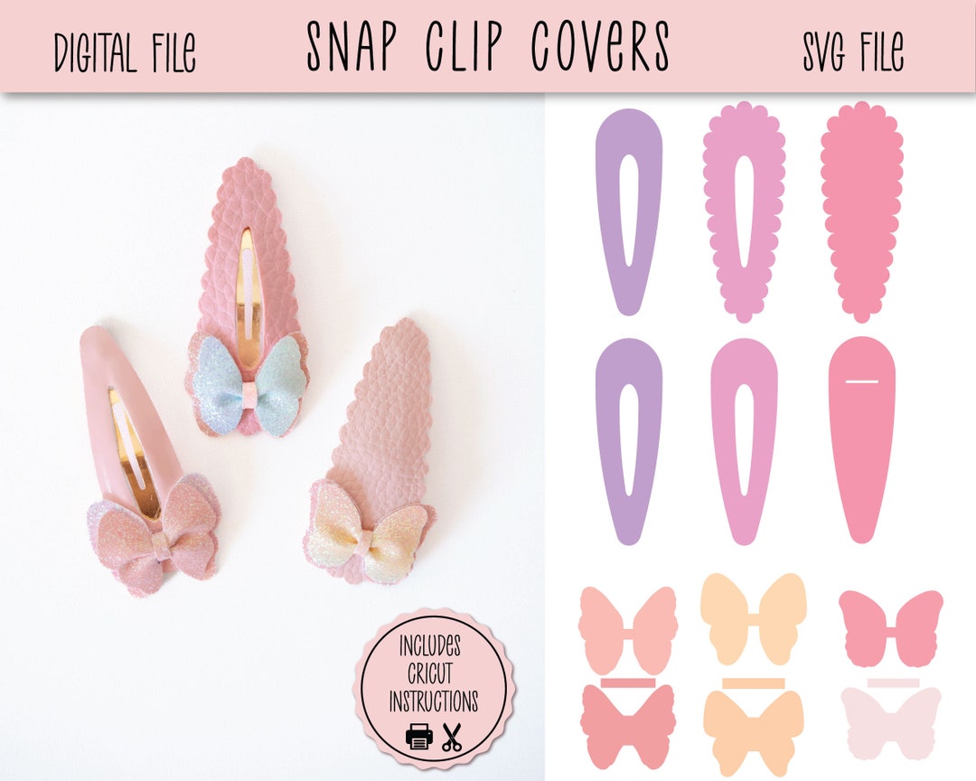 Snap Clip Covers SVG | Craft Pattern | Butterfly Snap Clips | Bow on ...