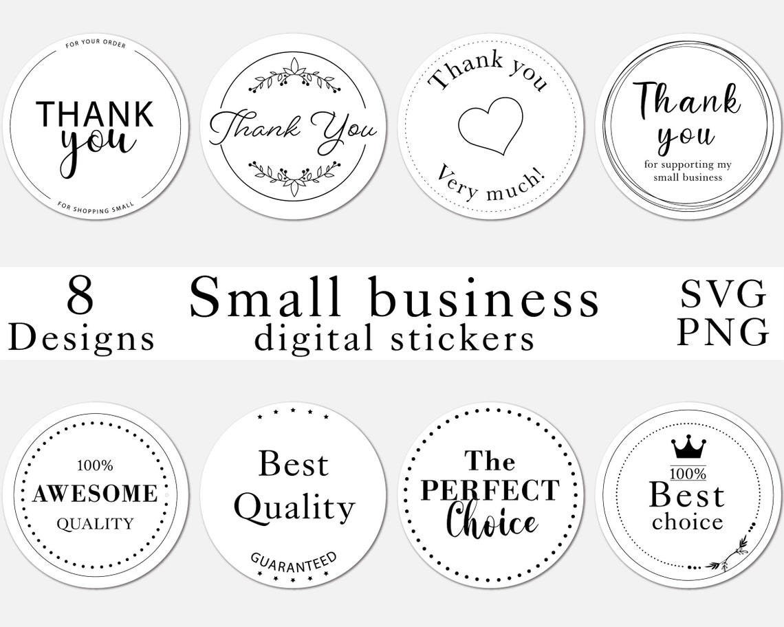 Printable Small Business Stickers SVG & PNG Print and Cut - Etsy