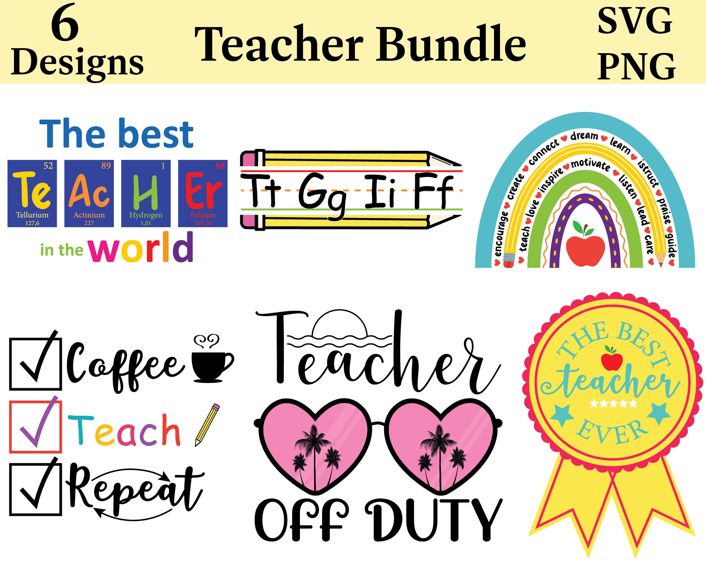 Teacher SVG Bundle TGIF Teacher Svg Teacher off Duty Svg - Etsy