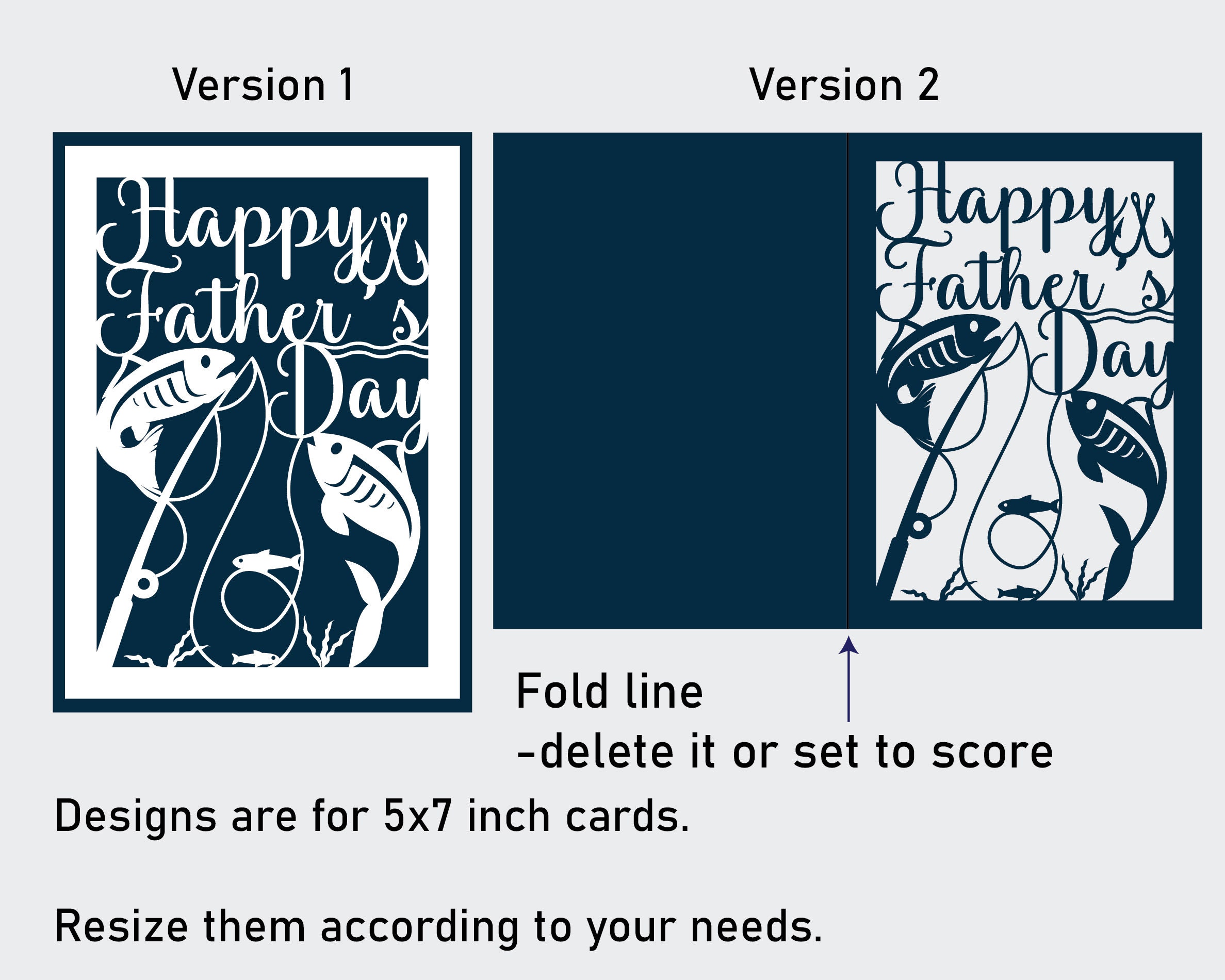 Happy Father's Day Cards | Papercut | Digital Download - Etsy