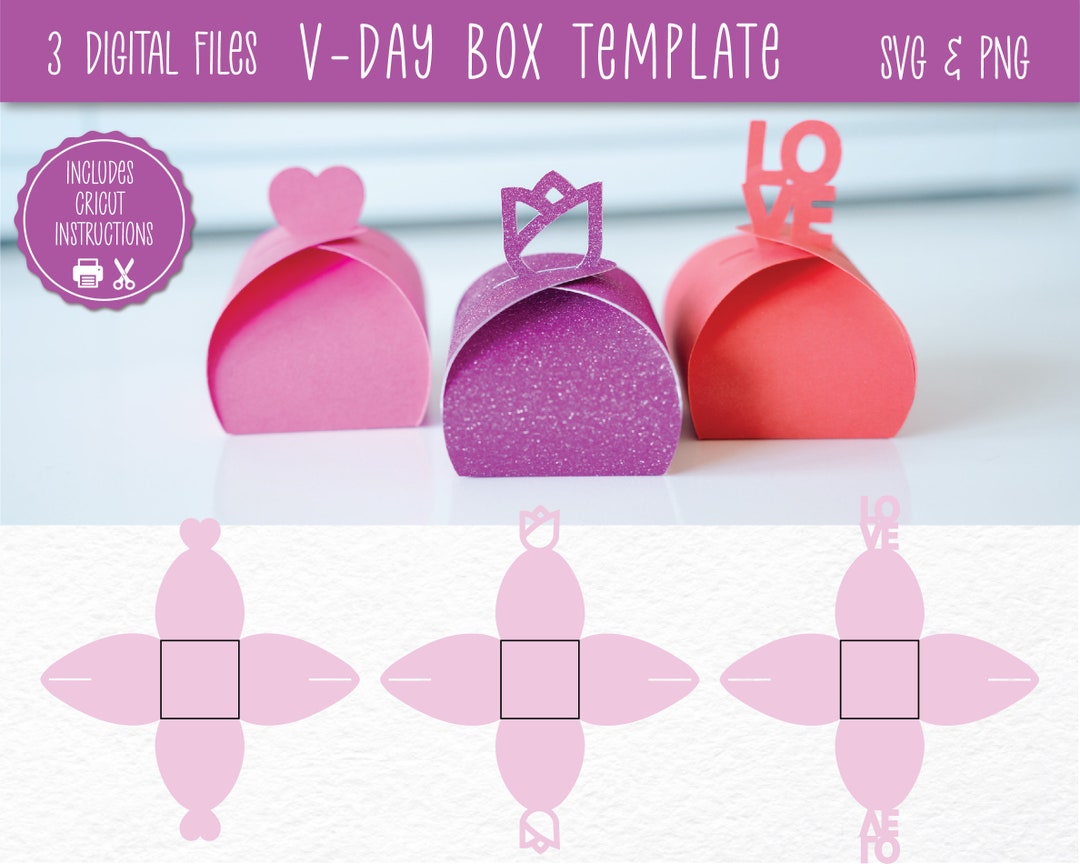 Valentine's Day Box SVG | Curvy Box Template | Gift Boxes - Etsy