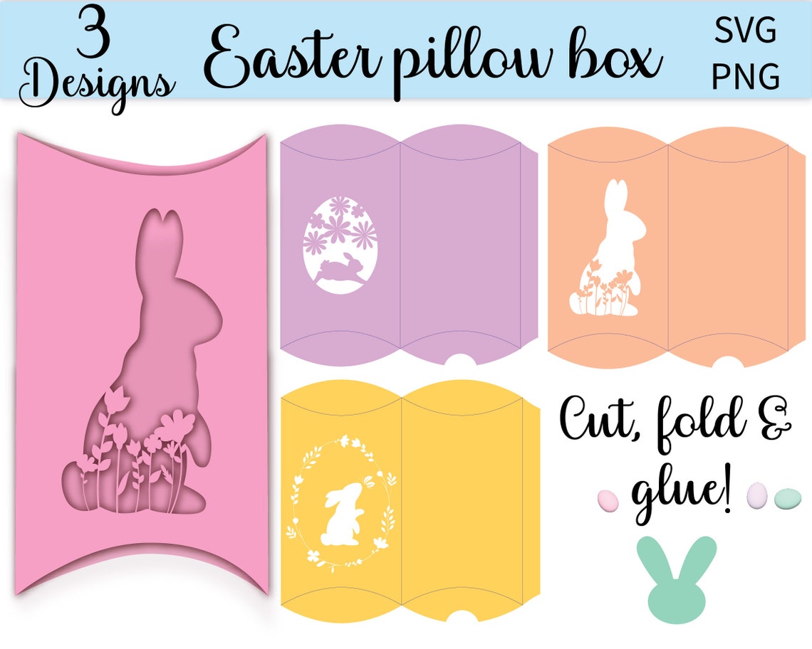 Easter Pillow Box SVG Treat Box SVG - Etsy