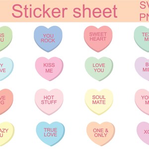 Conversations Hearts SVG & PNG - Etsy