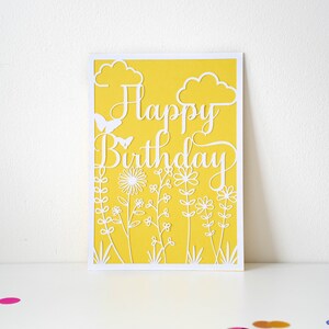 Happy Birthday Paper Cut Design | Digital Download - Etsy
