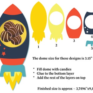 Rocket Candy Dome Svg Chocolate Holder Svg Digital Download - Etsy
