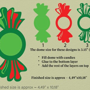 Christmas Candy Dome SVG Bundle Candy Holder Ornament - Etsy