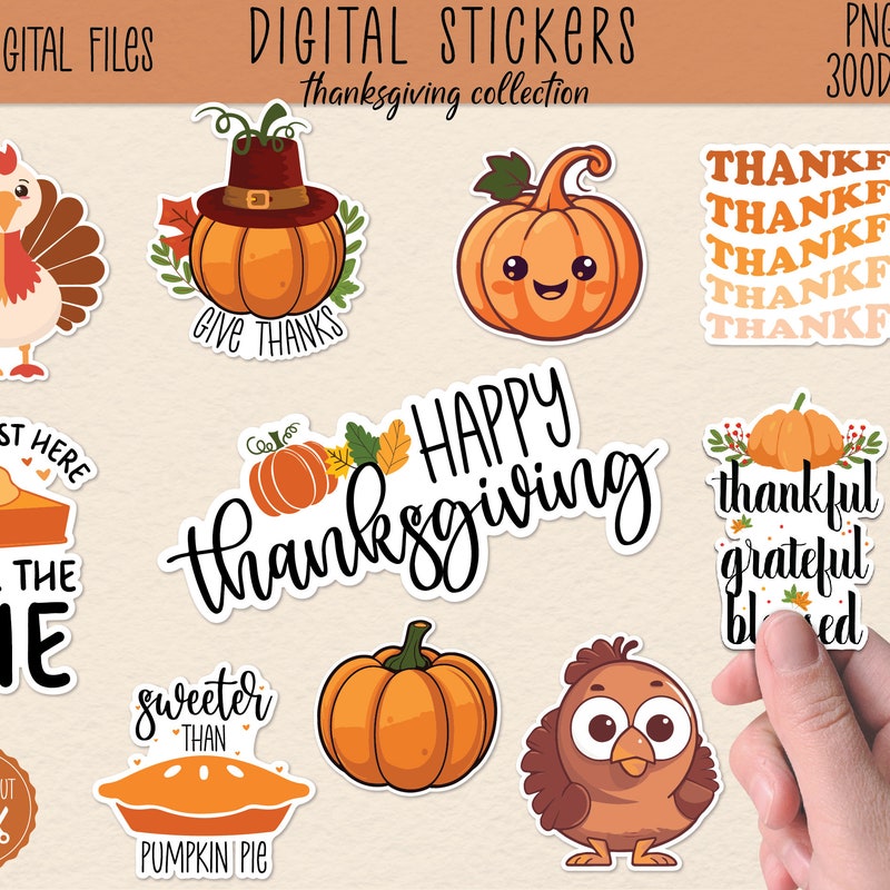 Thanksgiving Stickers - Etsy
