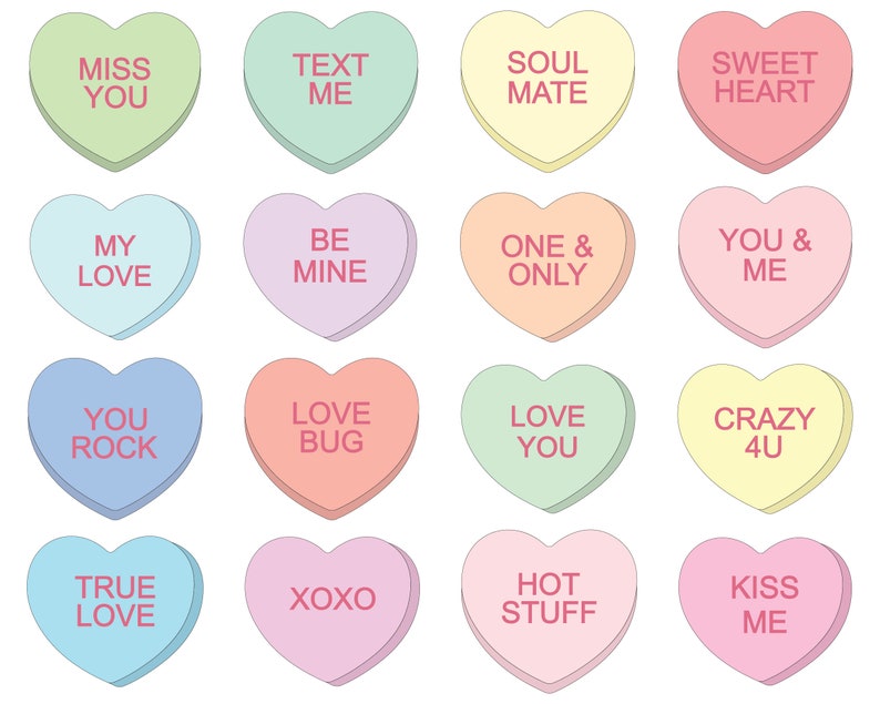 Conversations Hearts SVG & PNG - Etsy