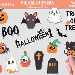 Halloween Digital Sticker Pack PNG | Digital Download | Instant ...