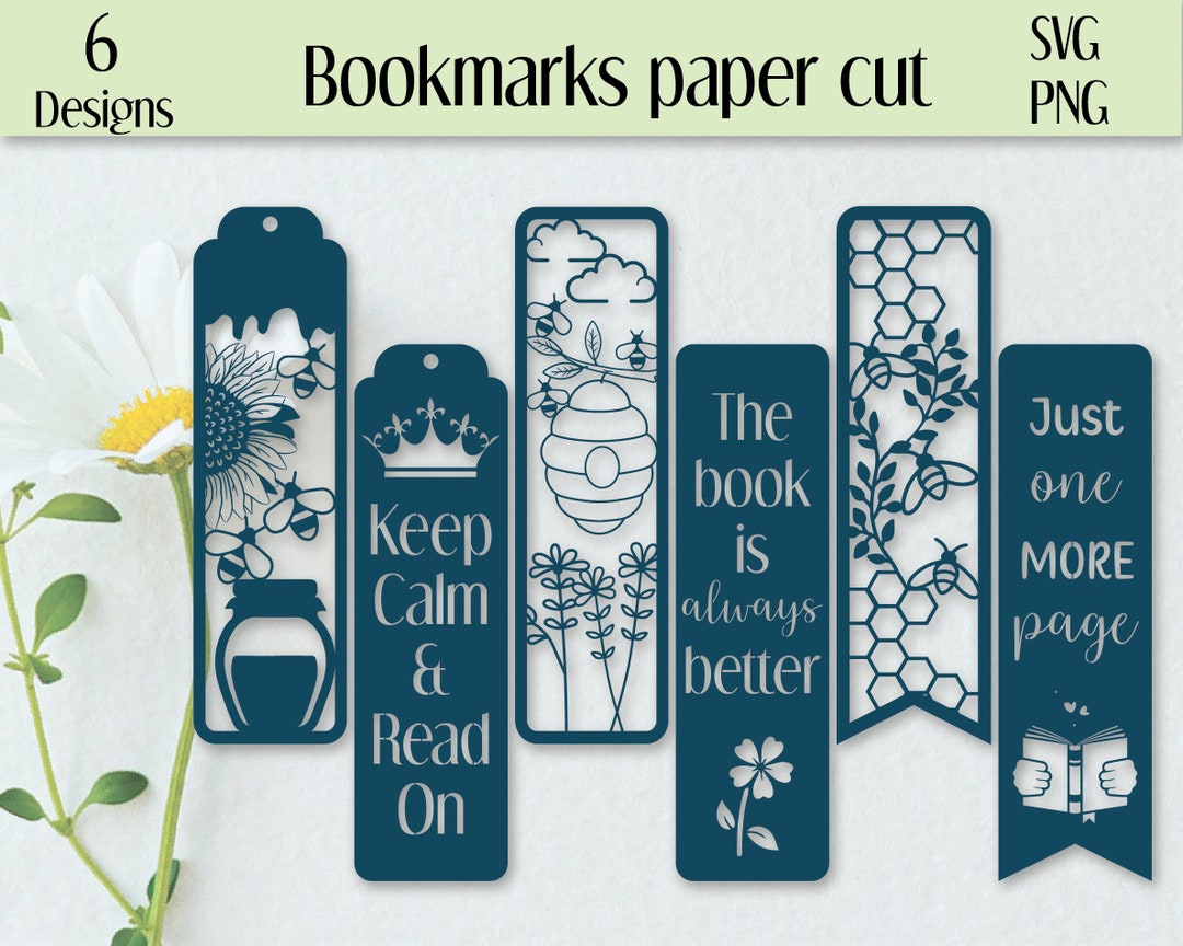 Bee Bookmarks Paper Cut Page Keeper SVG Digital Download Instant ...