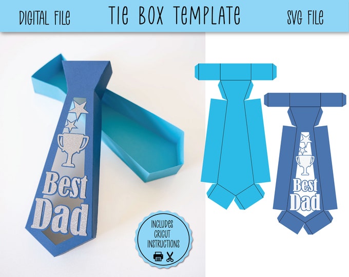 SVG File: 3D Tie Shaped Gift Box for Father's Day SVG Cut File | Gifts ...