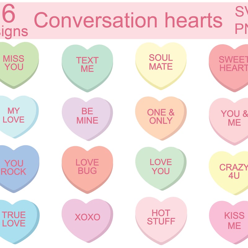 Conversation Heart Svg - Etsy