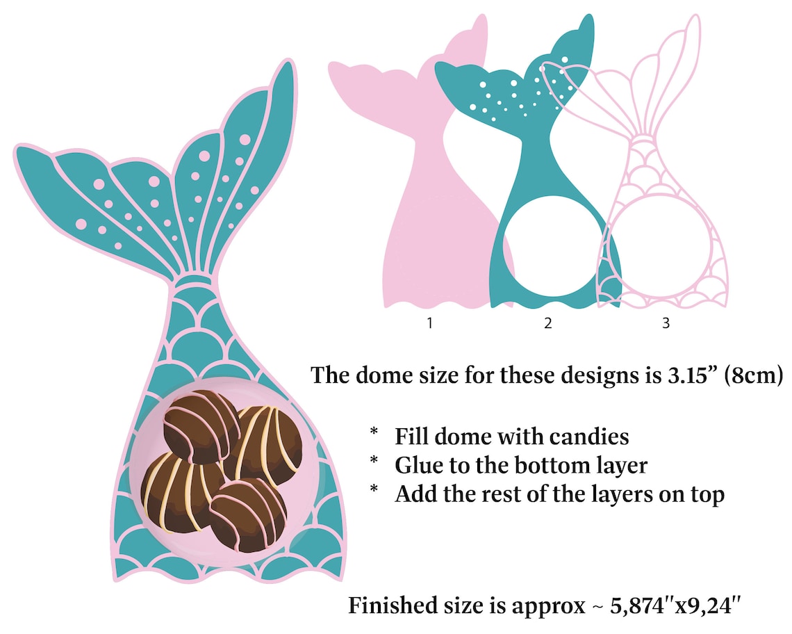 Mermaid Theme Party Candy Dome | Candy Holder - Etsy