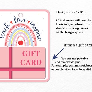 Teacher Gift Card Holder PNG Designs | Back to School | Teacher ...