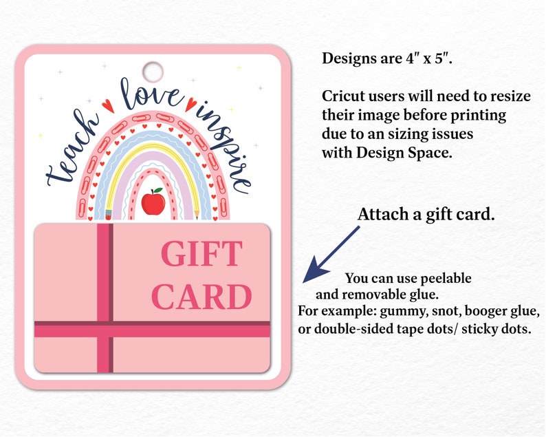 Teacher Gift Card Holder PNG Designs | Back to School | Teacher ...