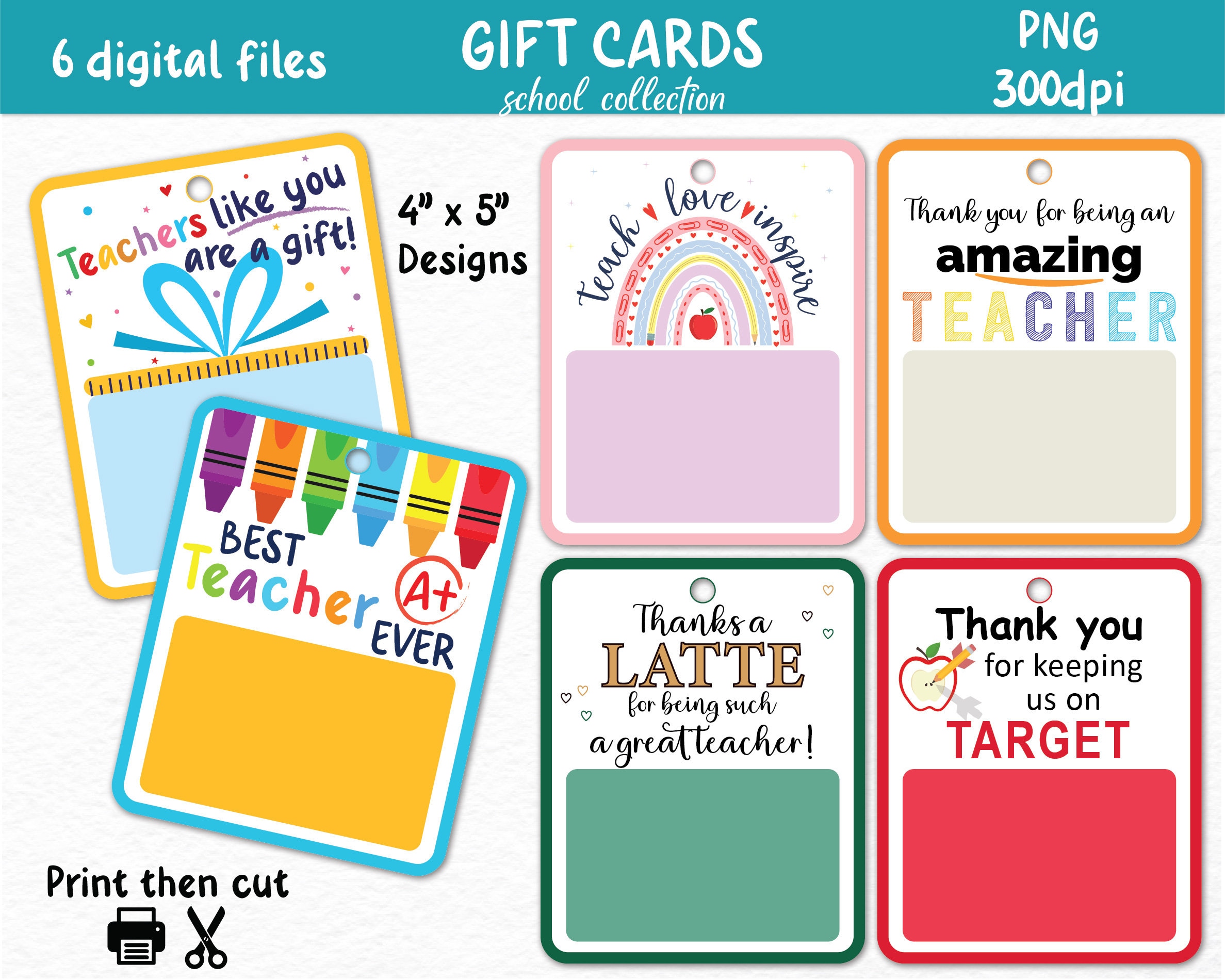 Teacher Gift Card Holder PNG Designs | Back to School | Teacher ...