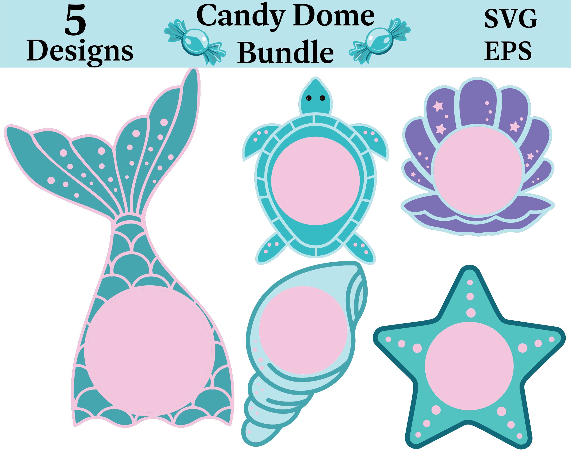 Mermaid Theme Party Candy Dome Candy Holder - Etsy