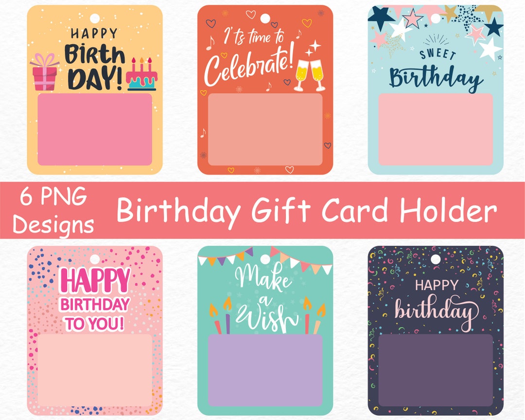 Birthday Gift Card Holder PNG Designs - Etsy