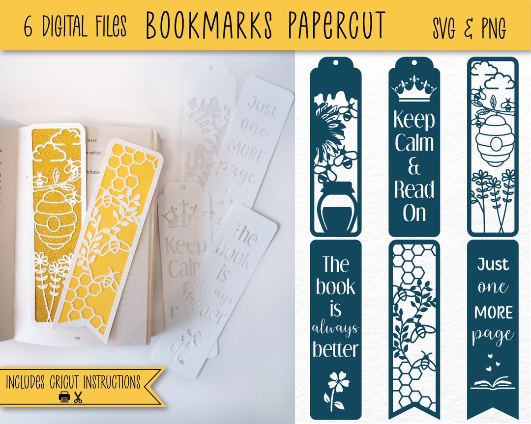 Bee Bookmarks Paper Cut | Page Keeper SVG | Digital Download | Instant ...