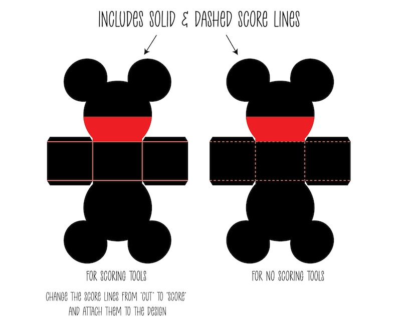Mouse Theme Party Treat Box | Favor Box SVG - Etsy