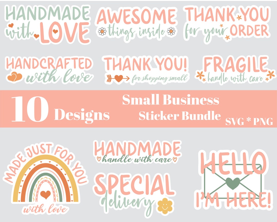 Packaging and Small Business Sticker Bundle SVG PNG | Digital Download ...