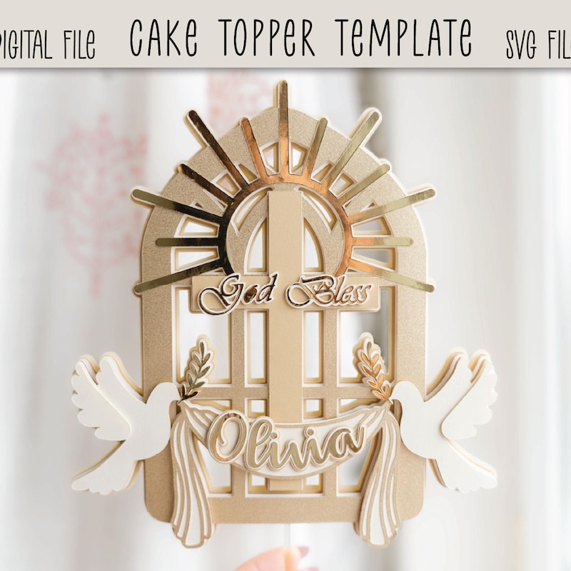 Baptism Topper Cricut - Etsy UK