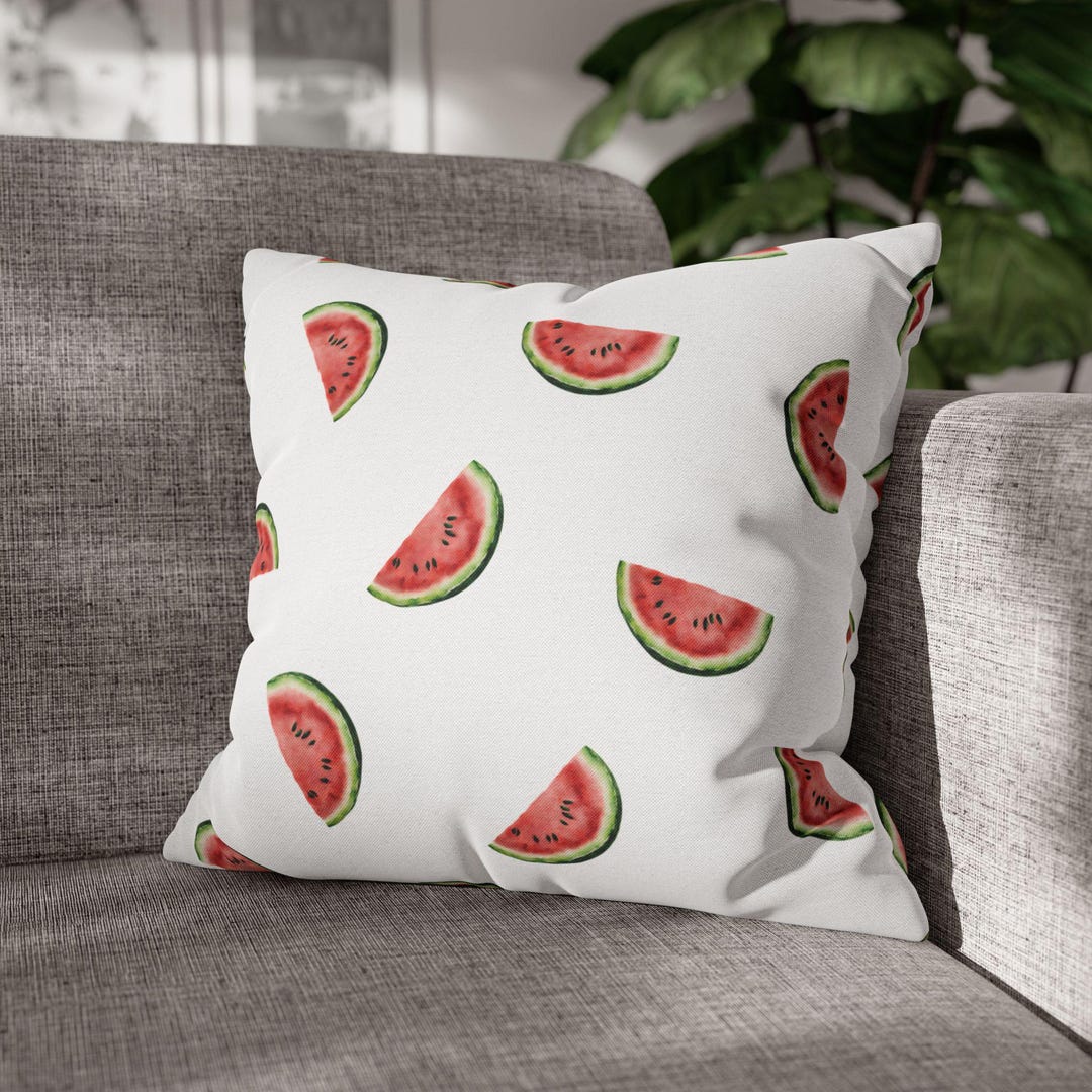 Watermelon Throw Pillow Cover, Cute Summer Fruit Cushion Case, Tropical ...