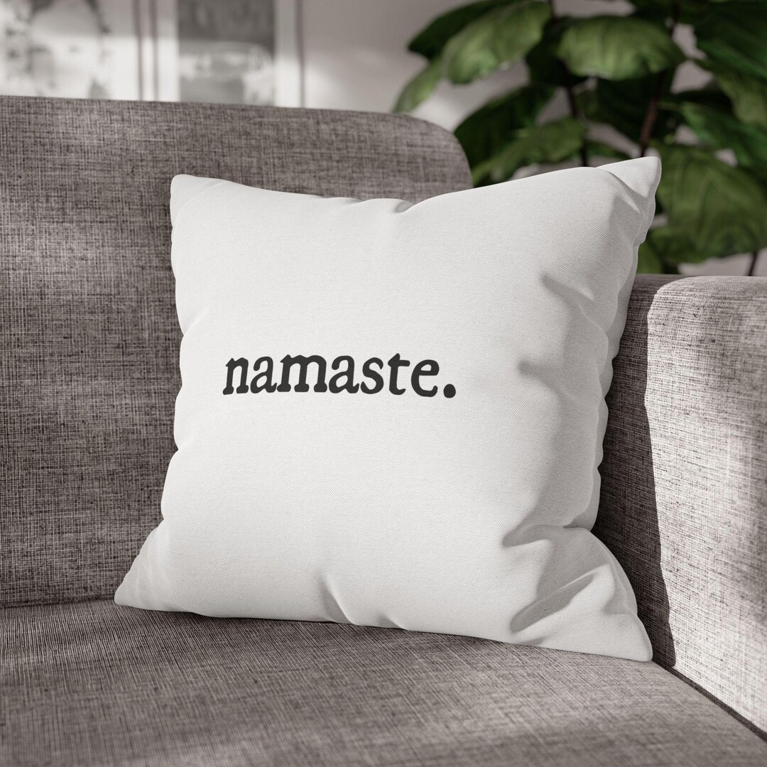 Minimalist Namaste Throw Pillow Cover, Yoga Meditation Cushion Case ...