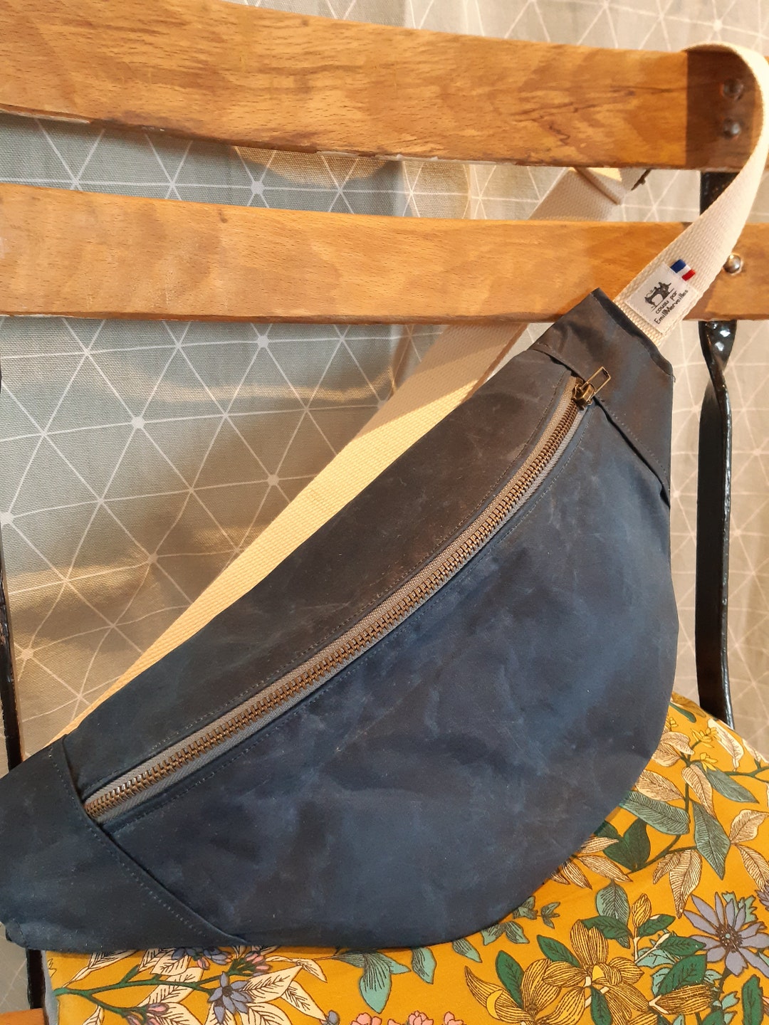 Fox Oilskin Navy Blue Fanny Pack - Etsy