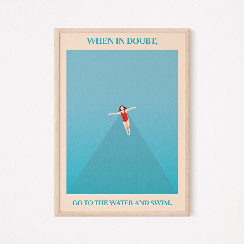 Swimming Poster - Etsy