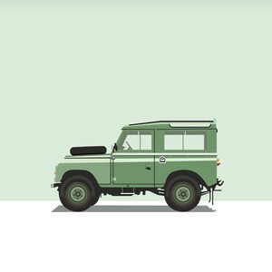 Green Land Rover Poster, Land Rover Print, Car Lover Gifts, Car Print ...