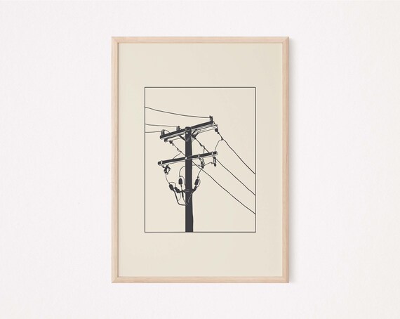 Electrical Pylon Illustration Print Electrical Pylon Print - Etsy