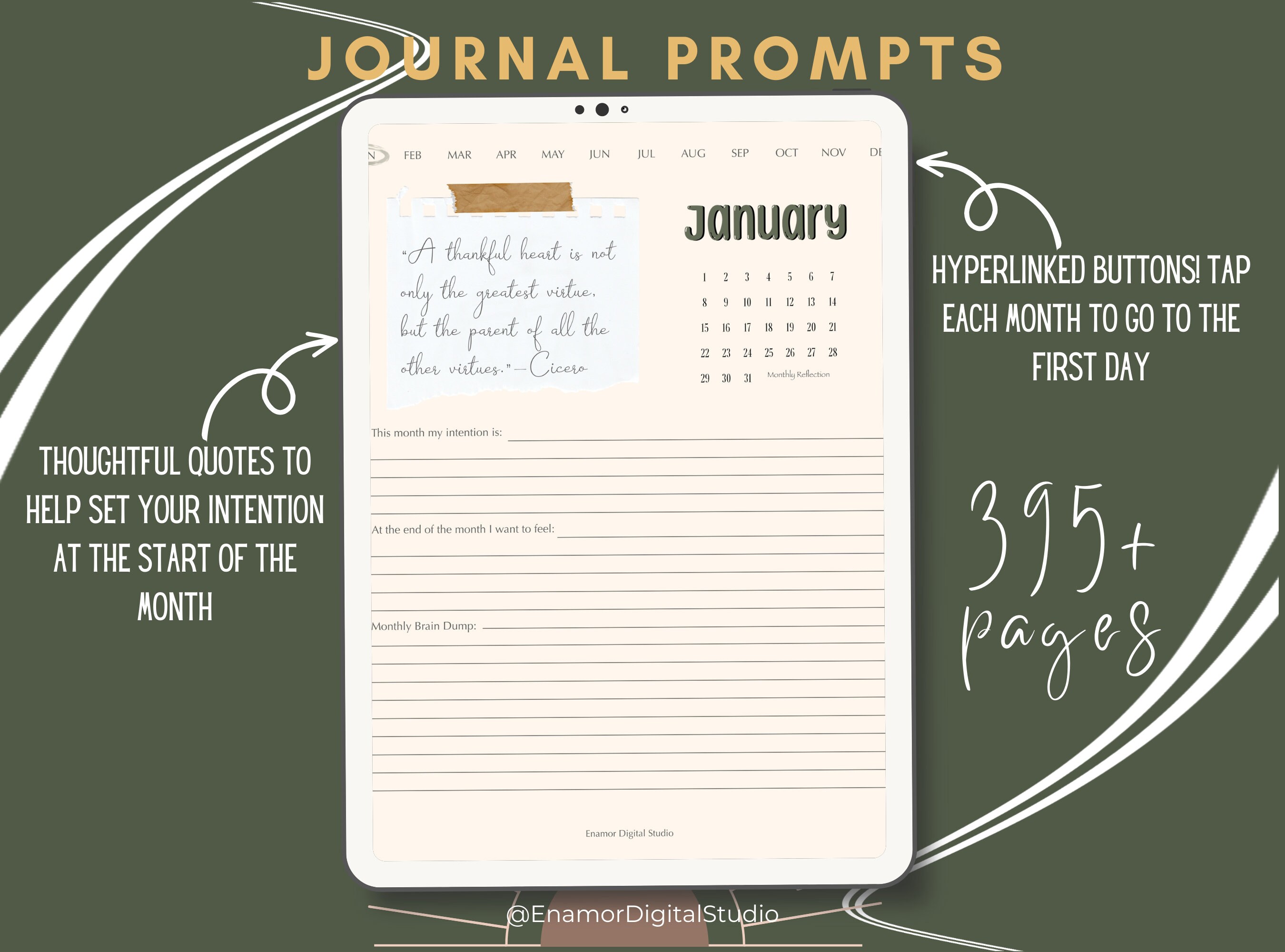 Daily Gratitude Journal for Goodnotes, Digital Journal for Ipad,writing ...