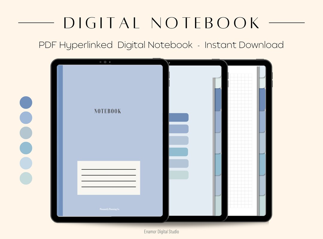 Digital Notebook for Goodnotes Notability | 6 Hyperlinked Tabs | iPad ...