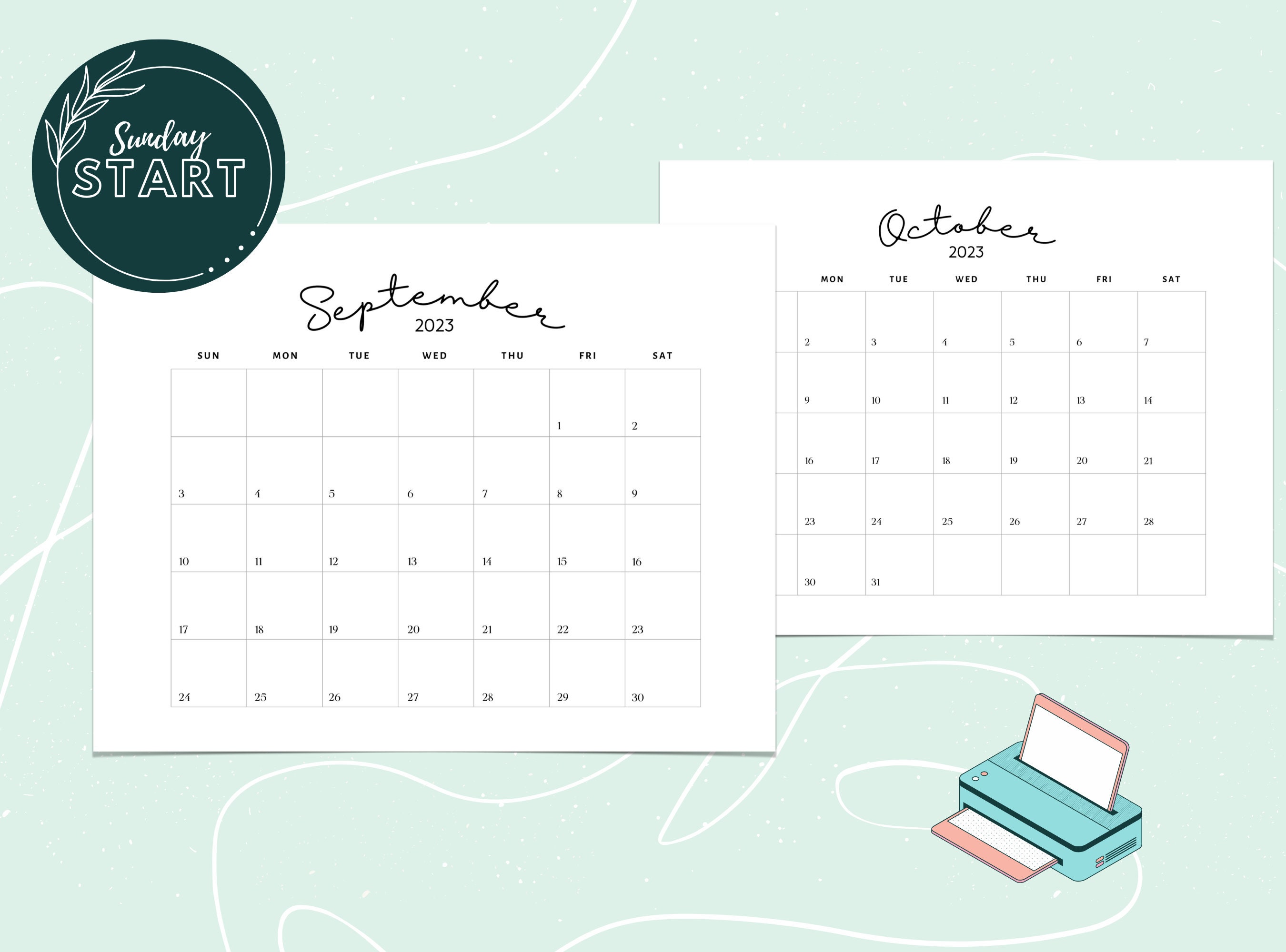 Editable 2023 Monthly Calendar, Fillable Calendar, Dated Printable ...