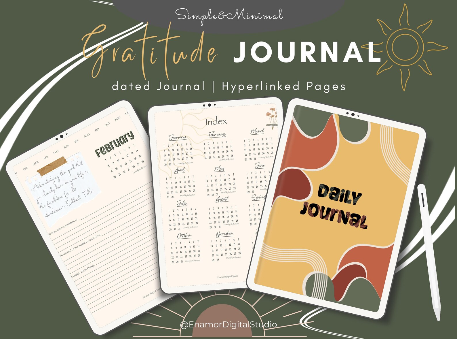 Daily Gratitude Journal for Goodnotes, Digital Journal for Ipad,writing ...
