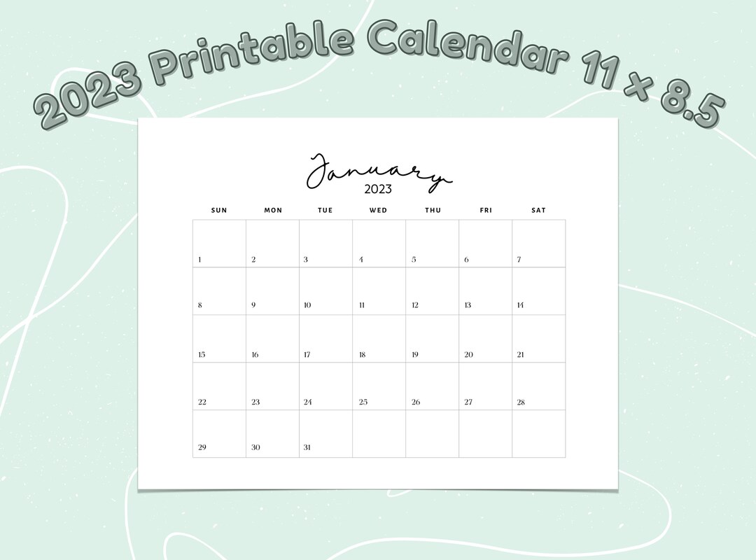 Editable 2023 Monthly Calendar, Fillable Calendar, Dated Printable ...