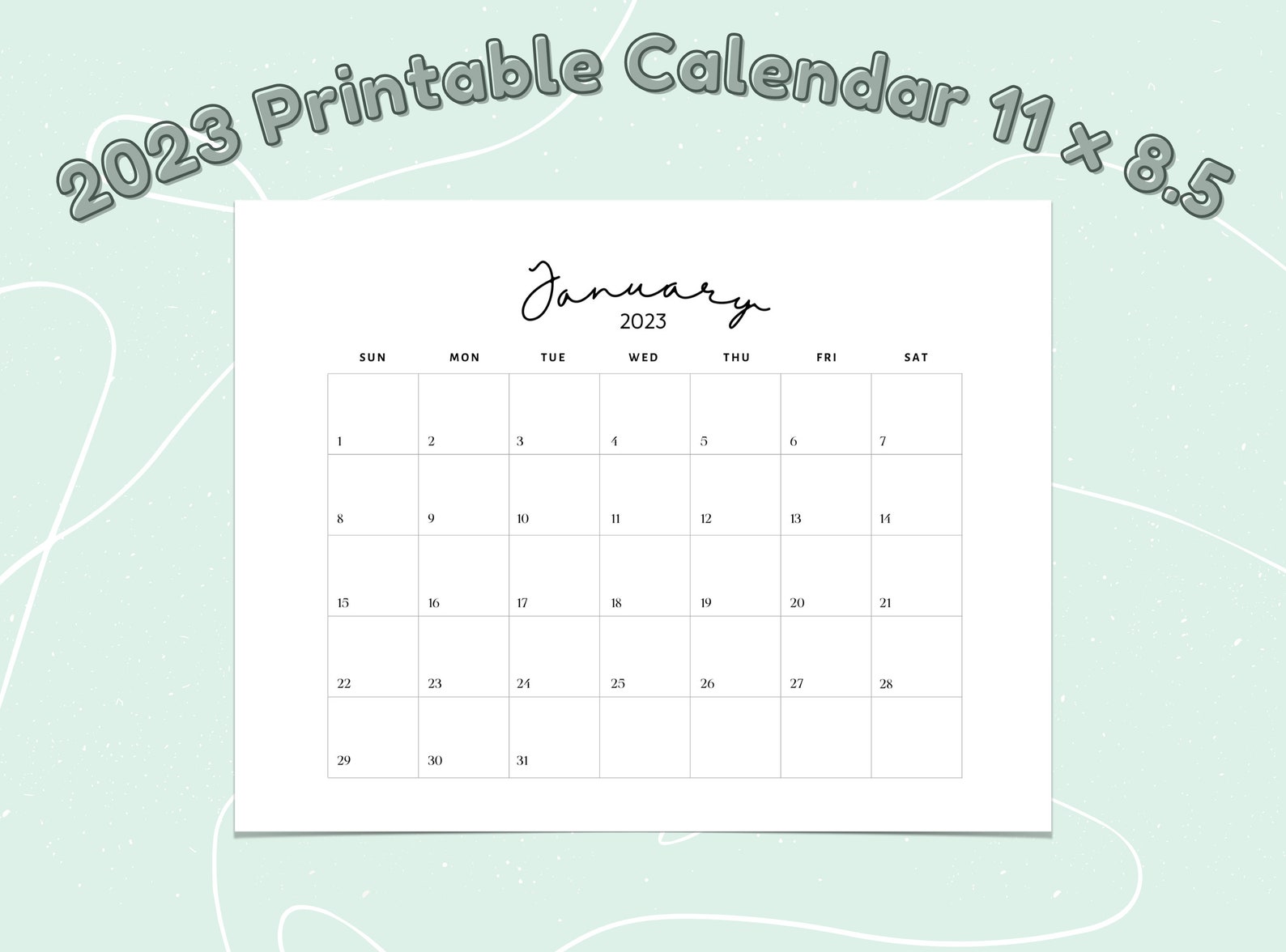 Editable 2023 Monthly Calendar, Fillable Calendar, Dated Printable ...