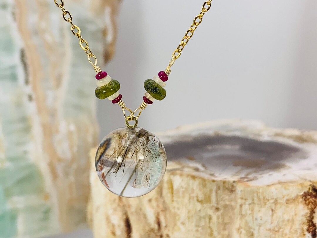 Golden Rutile Quartz Sphere, Tourmaline, Ruby, Ethiopian Opal, Crystal ...