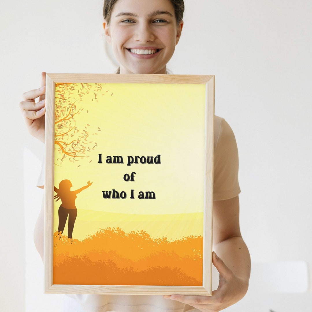 Positive Affirmation Wall Art, Proud of Myself, Manifestation ...