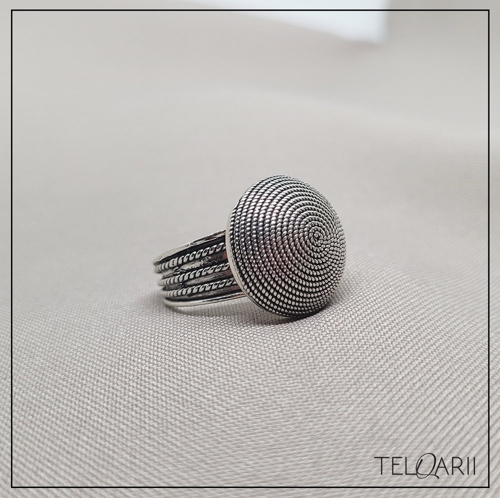 925 Sterling Silver Big Filigree Snail Ring, Turkish Telkari From ...