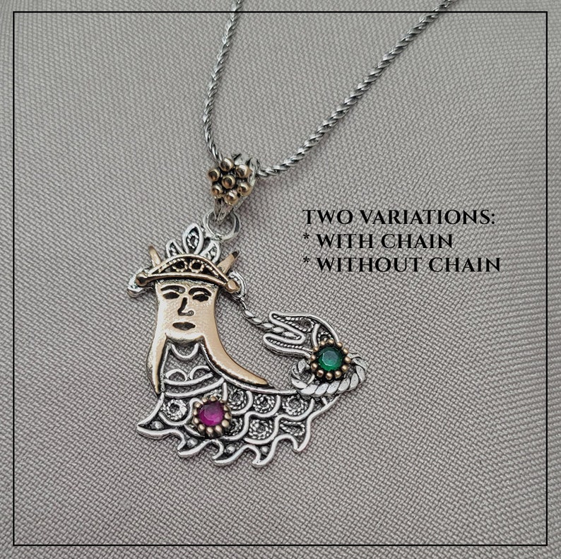 Sterling Silver Shahmaran Pendant: Turkish Filigree Talisman - Etsy