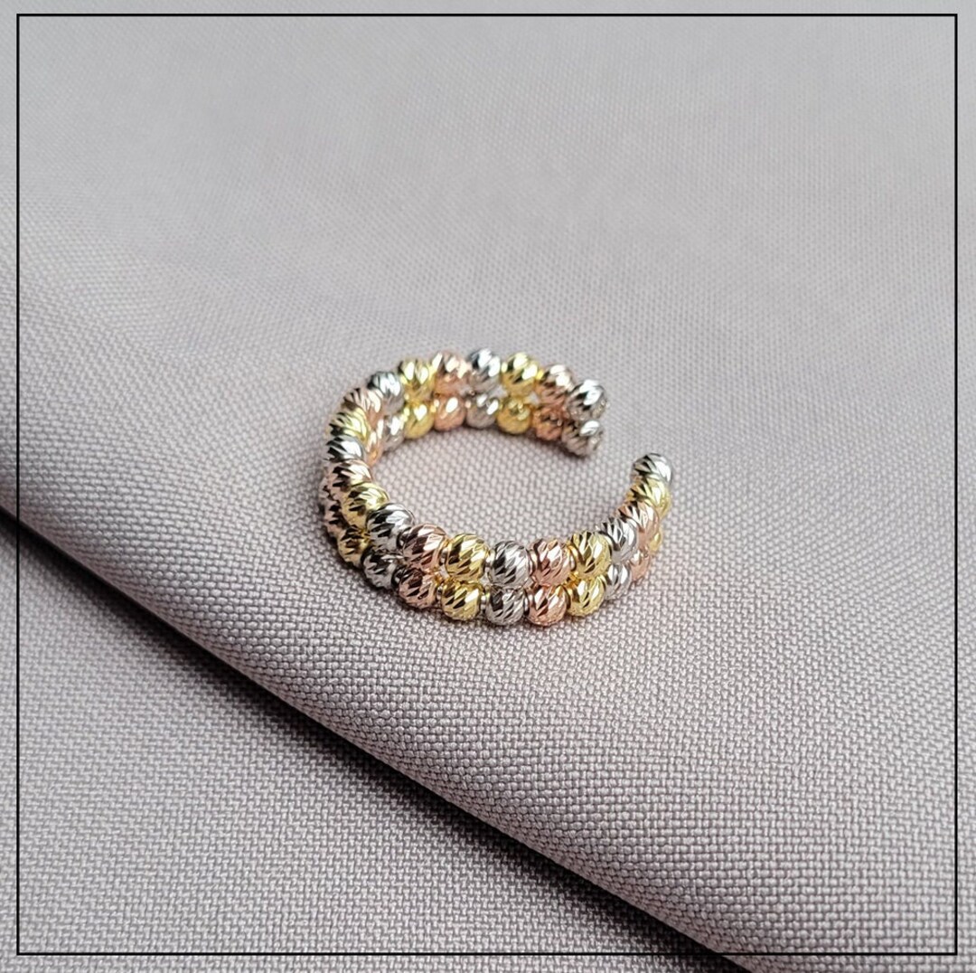 Sterling Silver Turkish Double DORIKA Ring Plated With Gold, Handmade ...