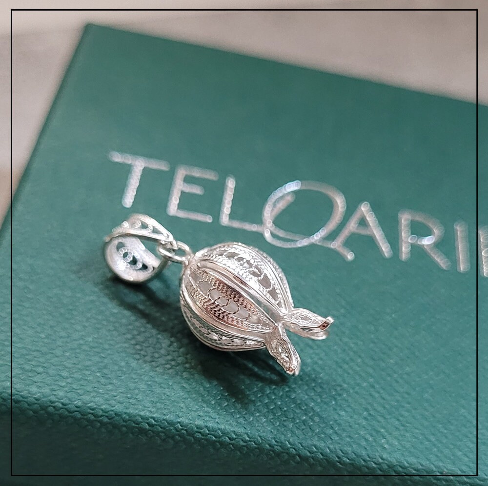 925 Sterling Silver Filigree Pomegranate Pendant Handmade - Etsy