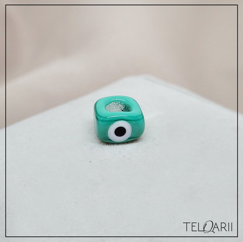 Murano Glass EVIL EYE Bead Pendant, Green Charms Bead, 12 X 8 Mm ...