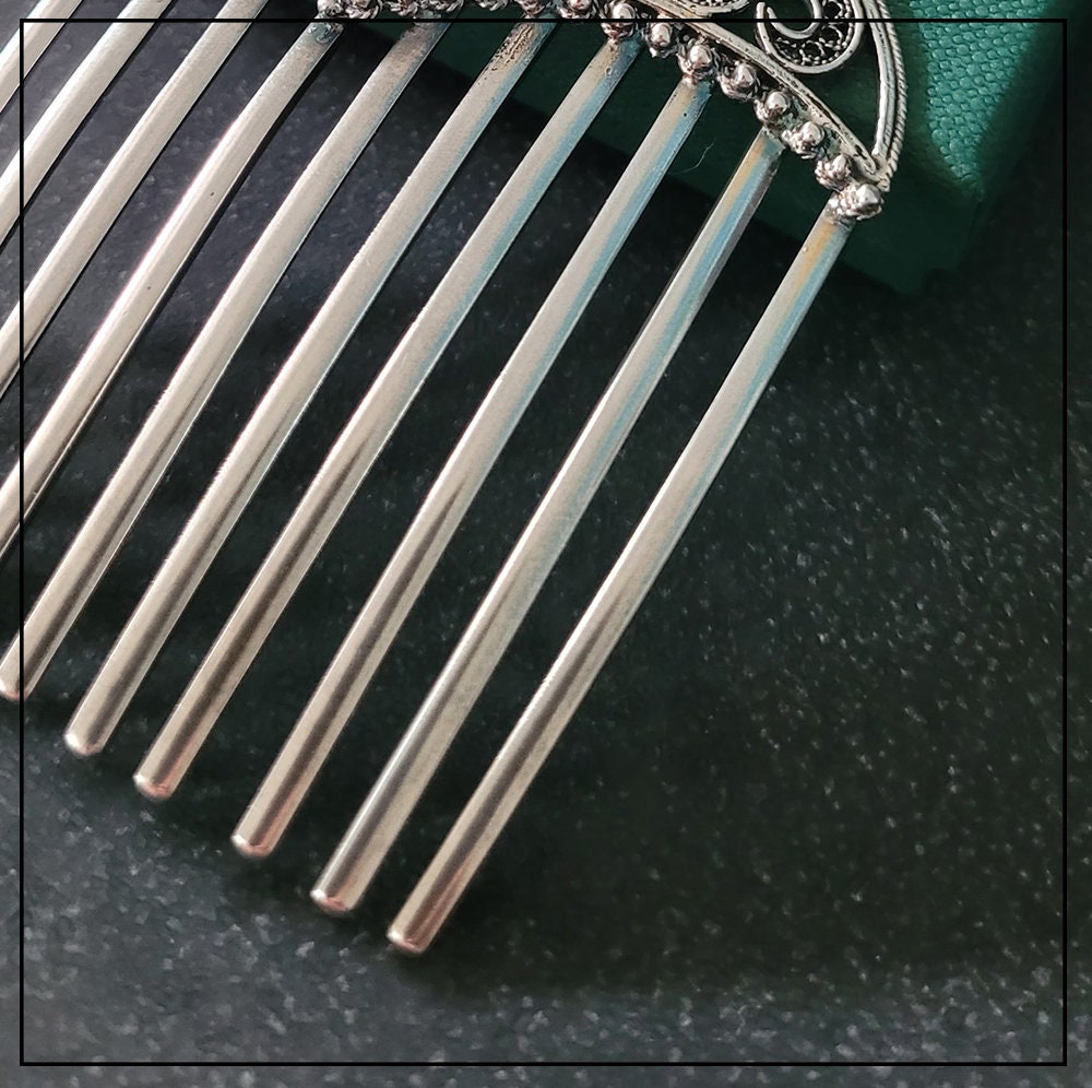 925 Sterling Silver White Filigree Hairpin, Handmade Hair Jewelry for ...