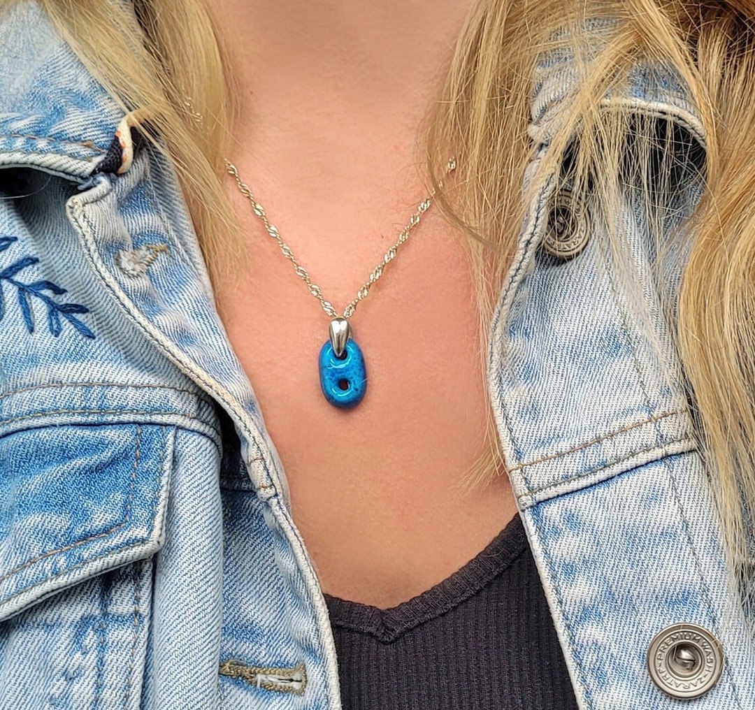 Minimalistic Assyrian Pendant With Turquoise, 925 Sterling Silver and ...