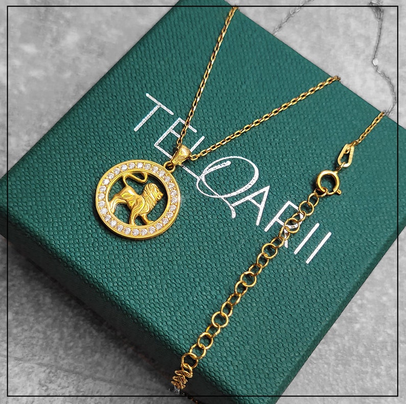 Gold-plated Silver 12 ZODIAC SIGN Necklace, Delicate Zircon Horoscope ...